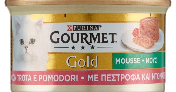 GOURMET GOLD ΜΟΥΣ ΜΕ ΛΑΧΑΝΙΚΑ ΠΕΣΤΡΟΦΑ & ΝΤΟΜΑΤΑ 85GR (MT)