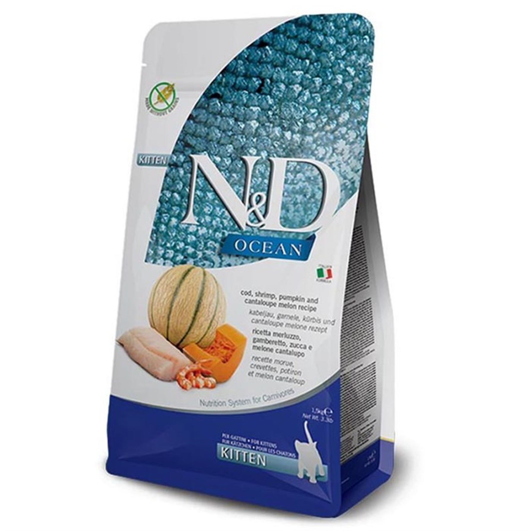 ND CAT OCEAN CODFISH & PUMPIKN KITTEN 1.5KG