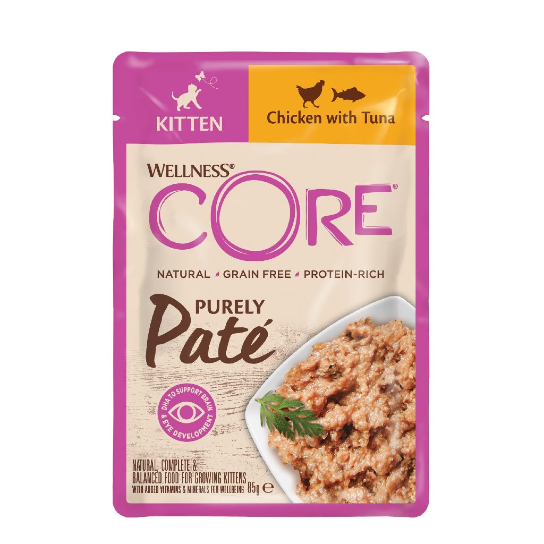CORE WC PURELY PATE KITTEN CHICKEN & TUNA 85GR