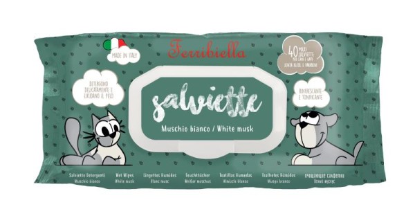 DIS.WET WIPES WHITE MUSK 40PC