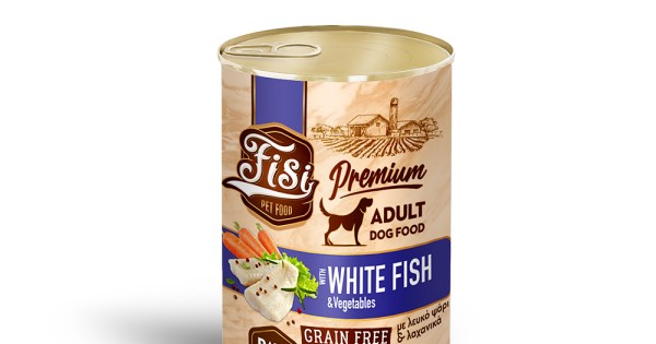 FISI DOG ADULT ΛΕΥΚΟ ΨΑΡΙ & ΛΑΧΑΝΙΚΑ ΠΑΤΕ 400GR