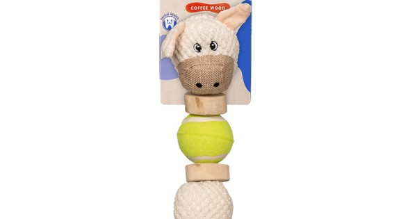 GLEE ΠΑΙΧΝΙΔΙ ΣΚΥΛΟΥ PIG ROPE WITH COFFEE WOOD 32cm